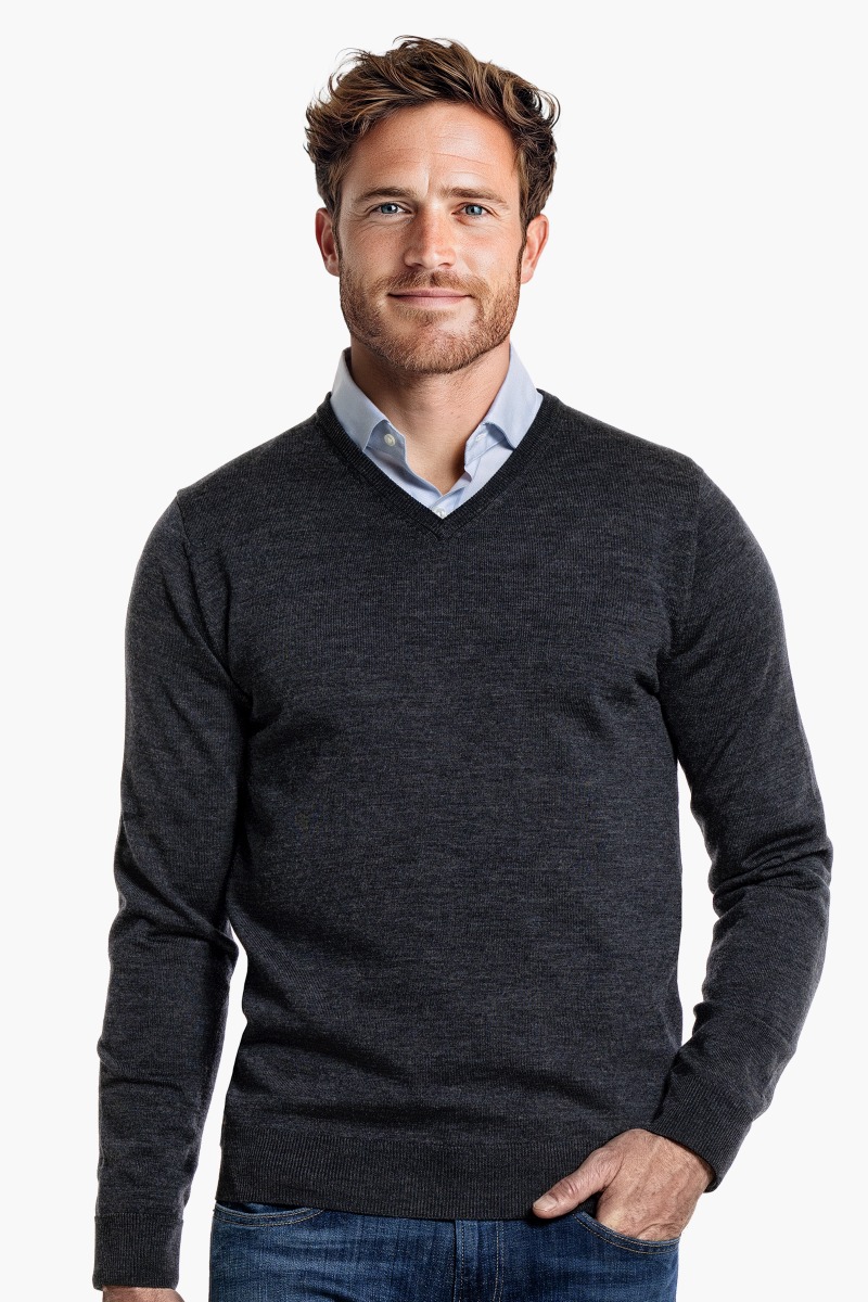 V-Neck Heavy Antracite Grey